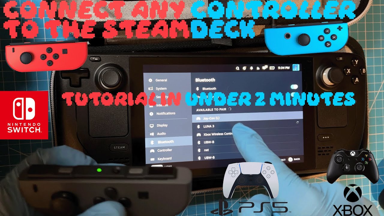 How to use Nintendo Controllers on the Steam Deck - YouTube