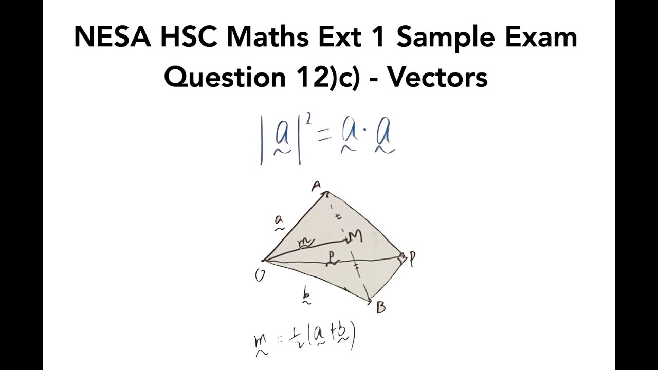 Dot Product of vectors - HSC Sample Ext 1 Exam Question 12)c) - YouTube