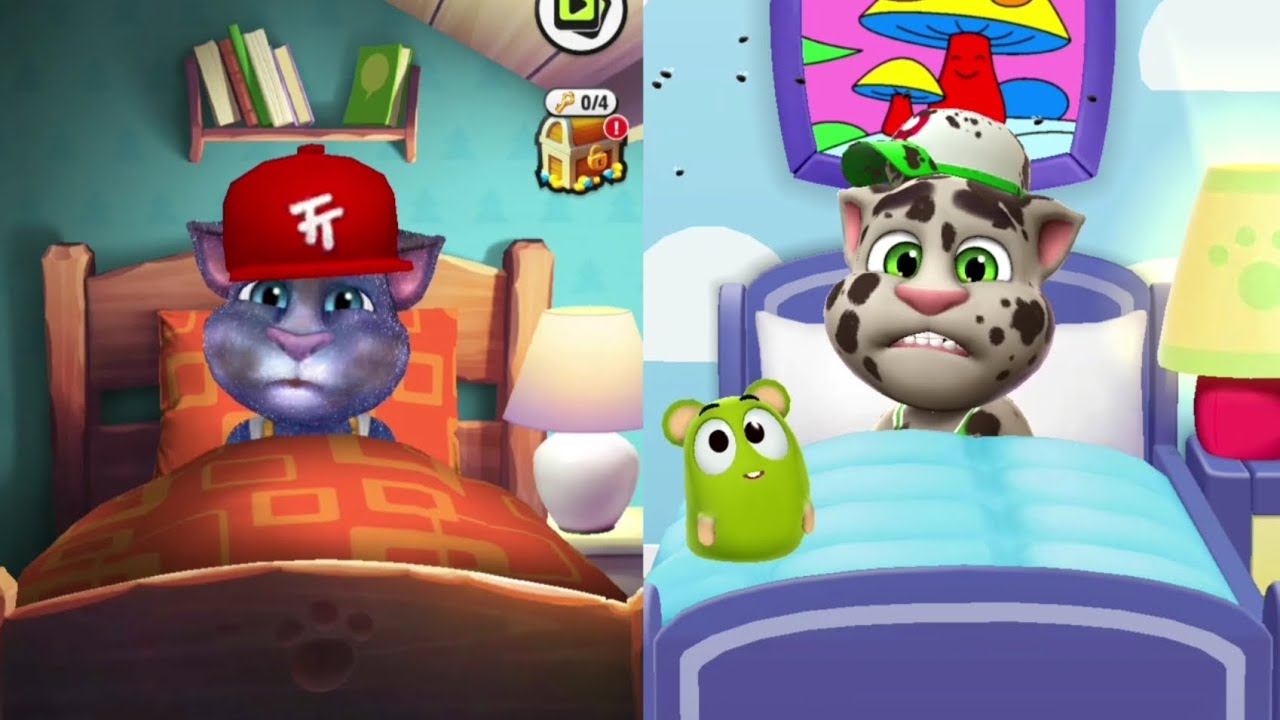 my talking Tom vs My talking Tom 2 (very fun)#tom2 #tom - YouTube