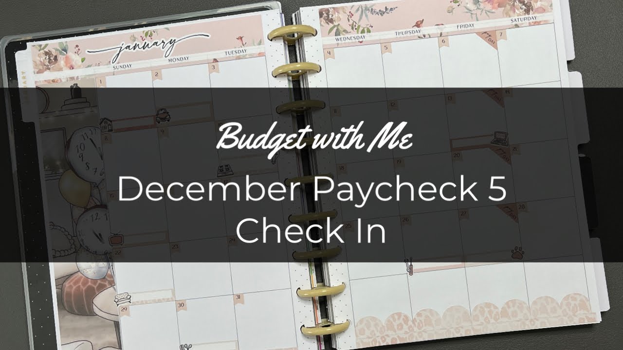 December Paycheck 5 Check In | Paycheck to Paycheck Budget | Weekly ...
