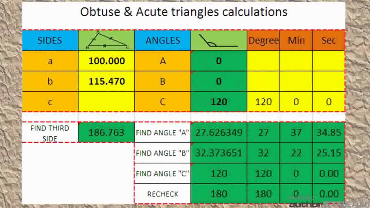 Obtuse & Acute Triangles Calculations - YouTube