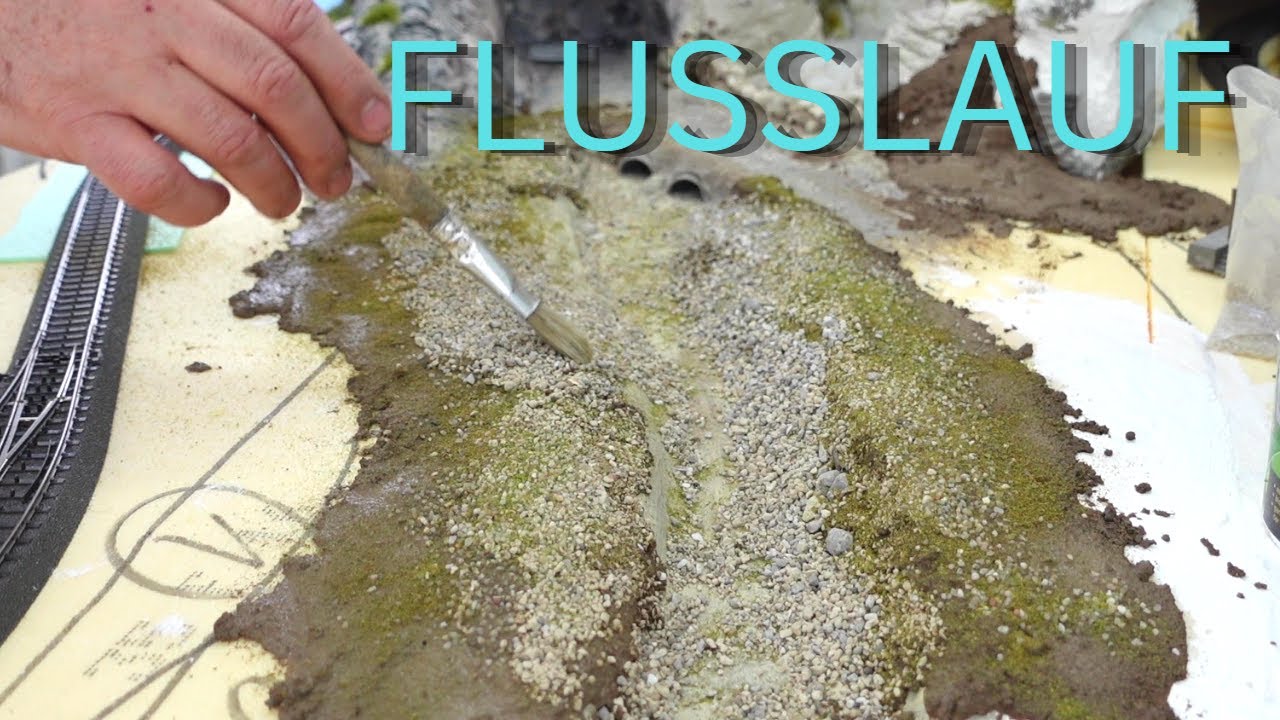 Modelleisenbahn H0 - Erste Gestaltung am FLUSSLAUF und See! - YouTube