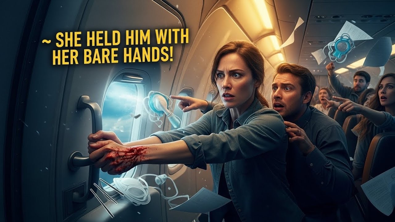 😨 A Passenger Opened the Door in Mid-Air — And One Woman Held Him With ...