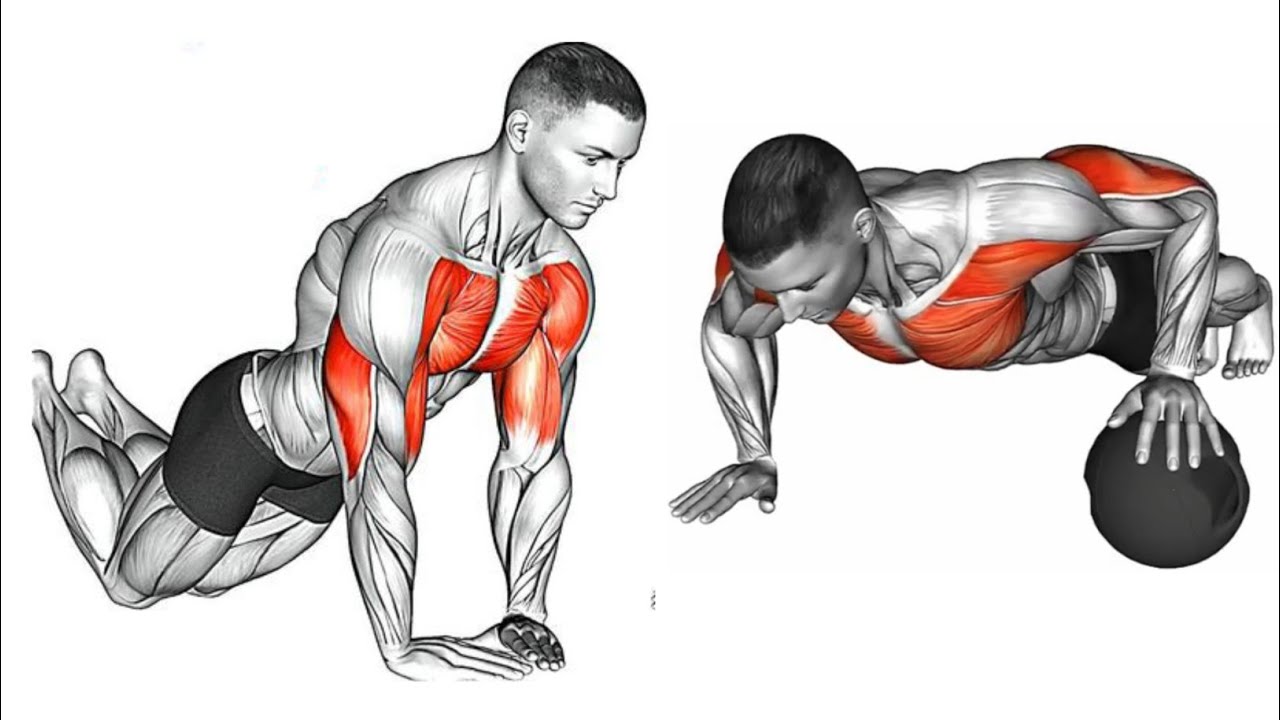 top 14 chest exercises at home - YouTube