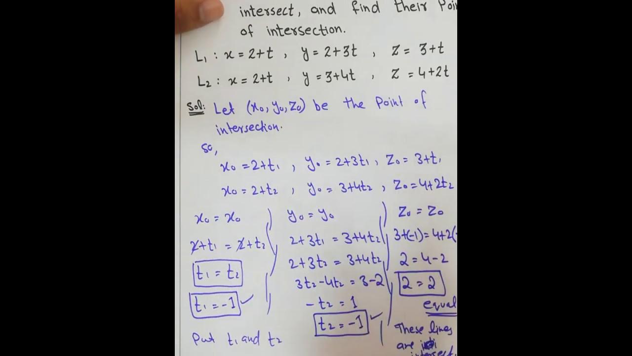 Point of Intersection Between the Two Lines - (CALCULUS) - YouTube
