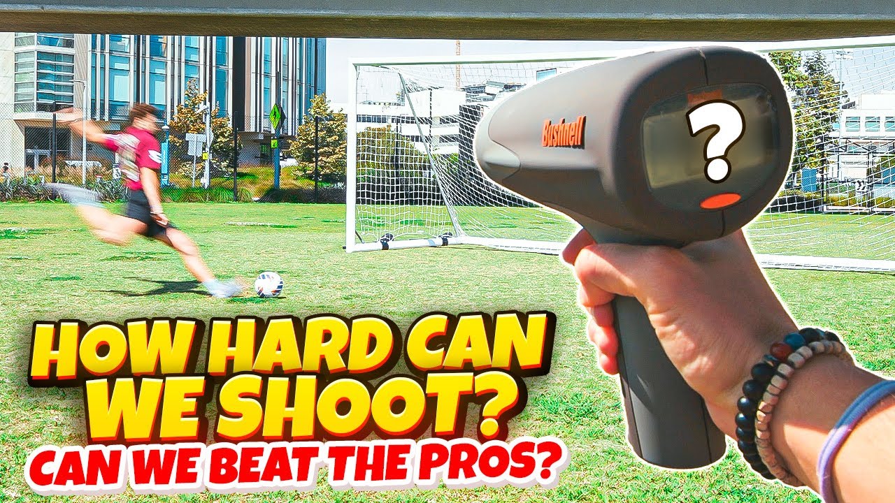 We Shot The Ball This Hard?! CAN WE BEAT THE PROS?! Speed Radar Gun ...