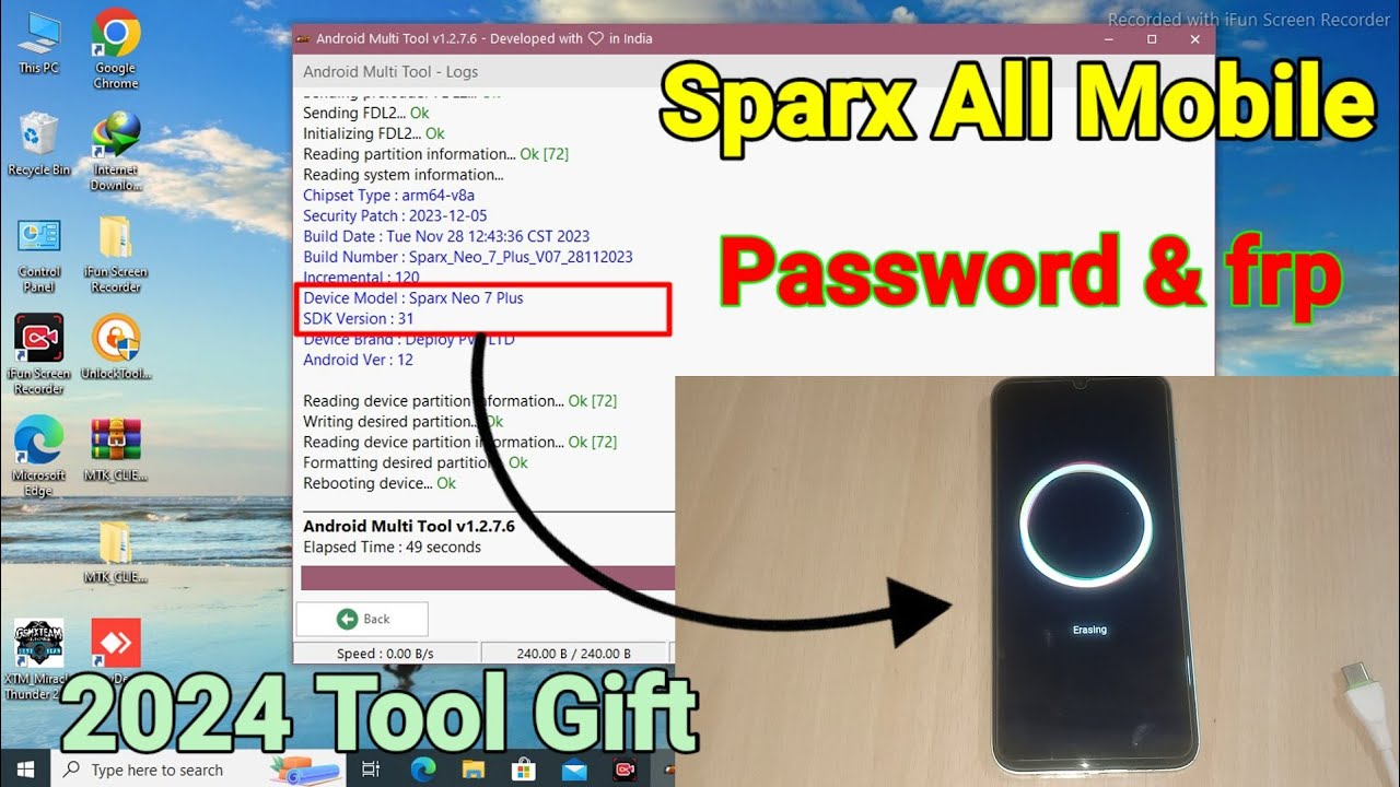 Sparx Neo 7 Plus User Lock & Frp Remove Tool 2024 100%Working Sparx All ...