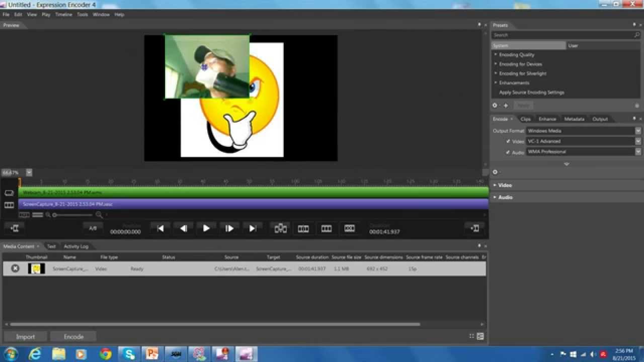 Microsoft Encoder 4 Screen Capture - with webcam - YouTube