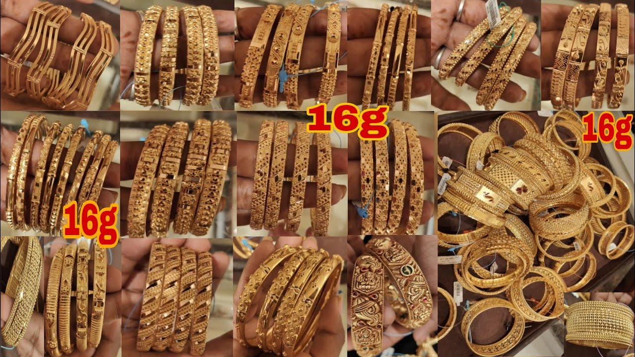 16 grams Gold bangles collection 💥🤩 nsk thangamaligai 🥳#goldjewellery# ...