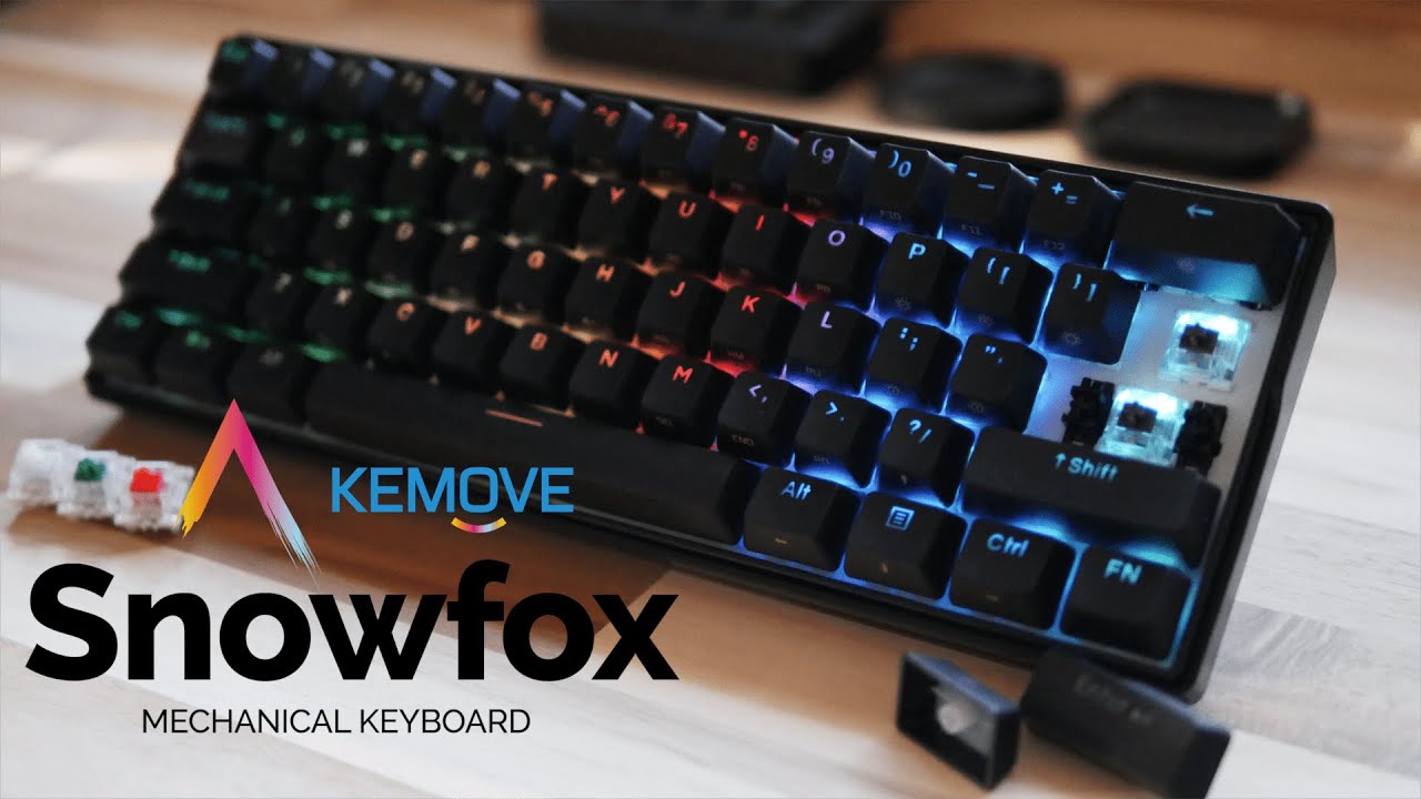 KEMOVE Snowfox DK61 Mechanical Keyboard Unboxing Typing Sounds Review ...