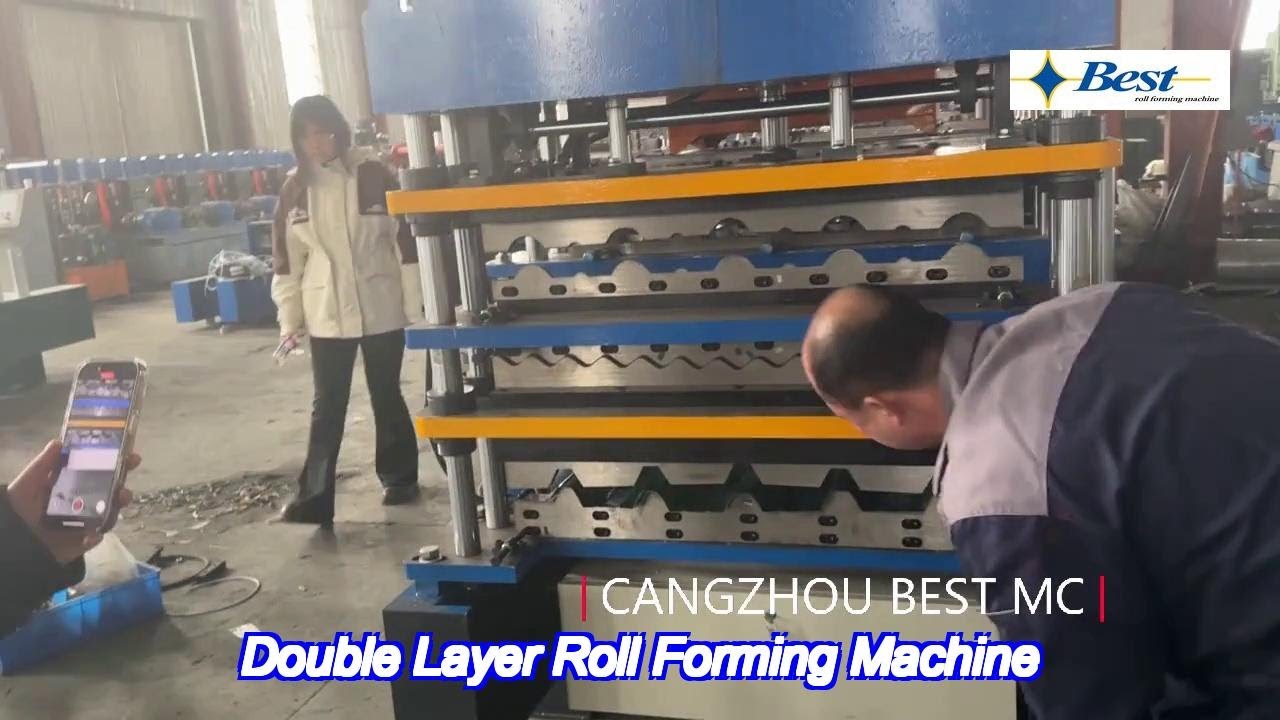 delta inverter three layer roofing steel profile roll forming machine ...