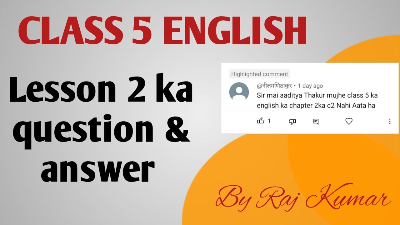 Class 5 english chapter 2 ka question & answer......#education - YouTube