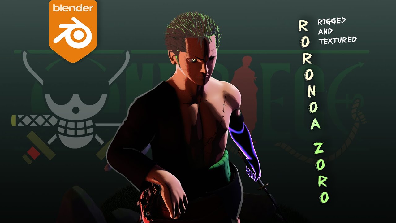Roronoa Zoro Blender3D (Work in Progress) - YouTube