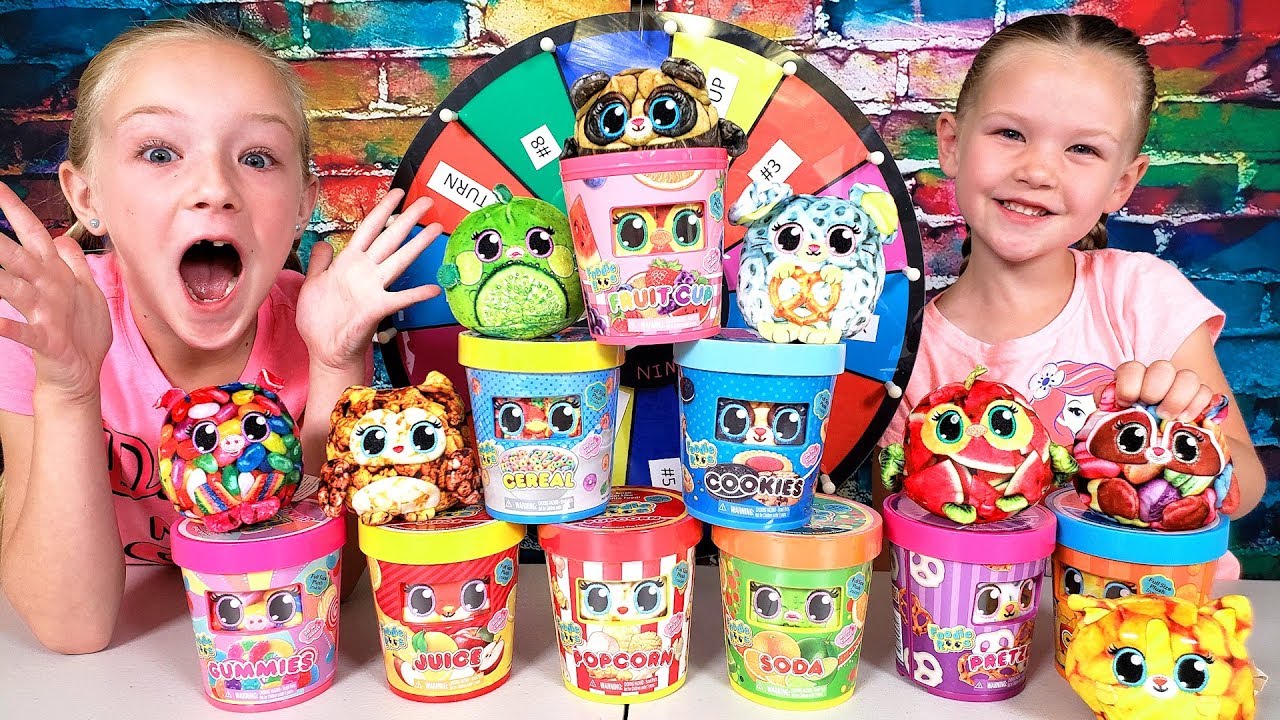 Mystery Wheel Challenge Opening Scented Foodie Roos Toy Plushies! - YouTube