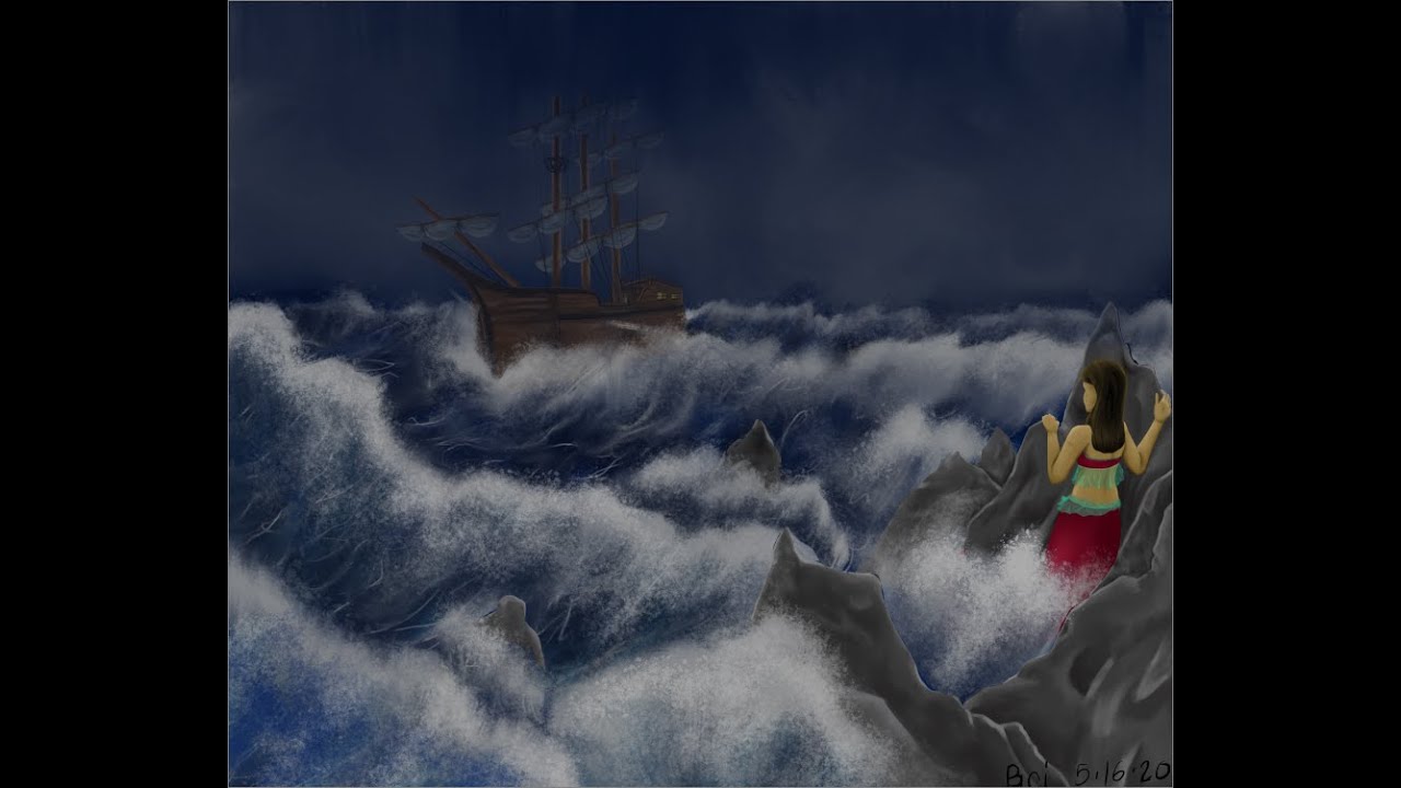 Digital Drawing #3 - shipwrecked [Speed Paint] - YouTube