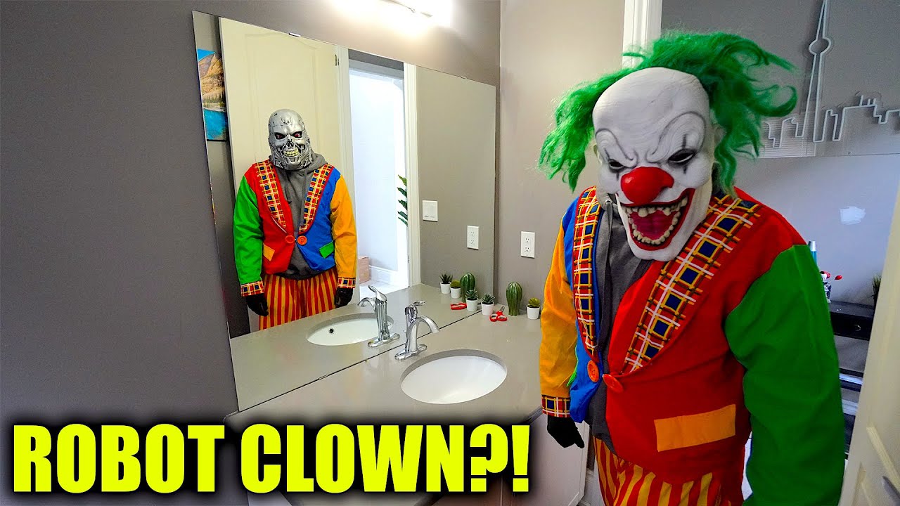 IF YOU SEE THIS EVIL ROBOT PRETENDING TO BE A CLOWN RUN!! (SCARY) - YouTube