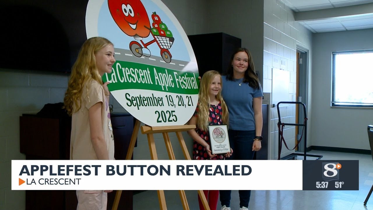Young artist designs winning button for La Crescent Applefest 2025 ...