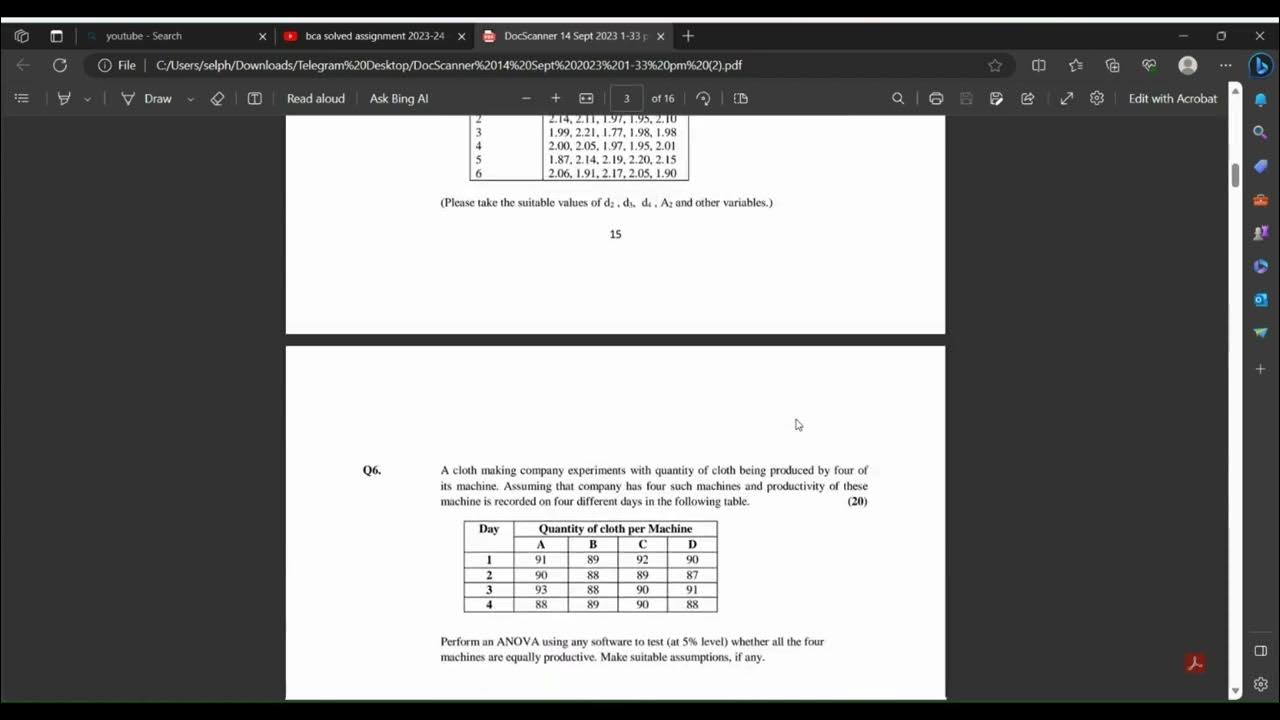 STATISTICAL TECHNIQUES LAB SOLVED ASSIGNMENT 2023-24 || IGNOU || BCA -4 ...