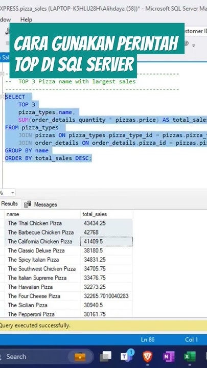 Menggunakan Perintah SQL TOP untuk Mengambil Data Teratas - YouTube