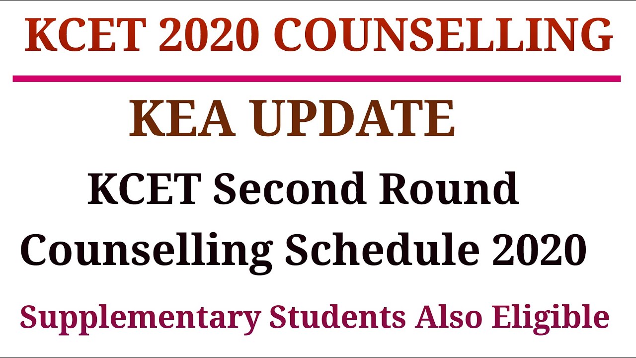 KCET New Update | KCET 2020 Second Round Counselling Schedule | KCET ...