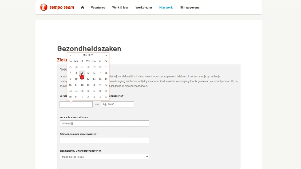 Mijn Tempo Team Ziekmelden instructie - YouTube