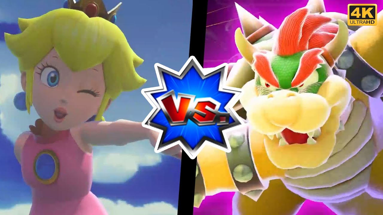 Mario Tennis: Ultra Smash Mega Battle gameplay Team Peach Roslaina Vs ...