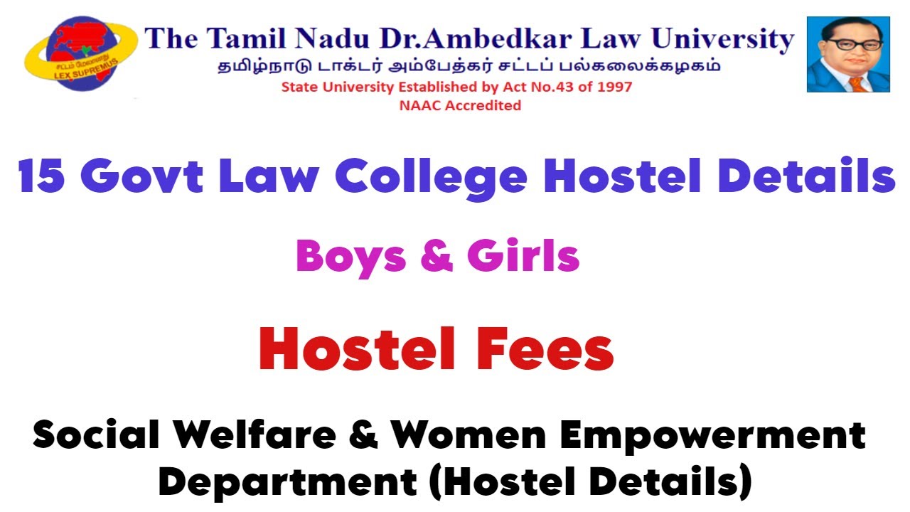 tndalu 15 Govt Law College Hostel Details & Private Hostel Details in ...