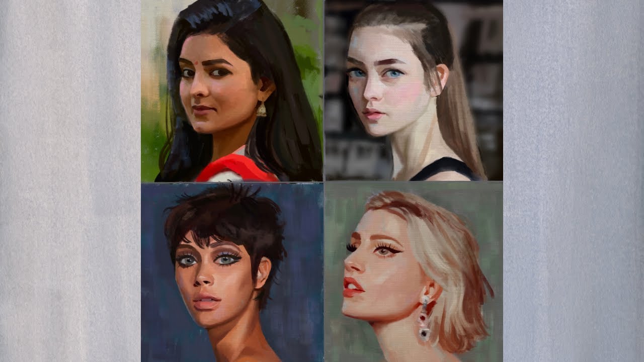 portrait time lapse video #06-09 #digitalportrait #portraitart - YouTube