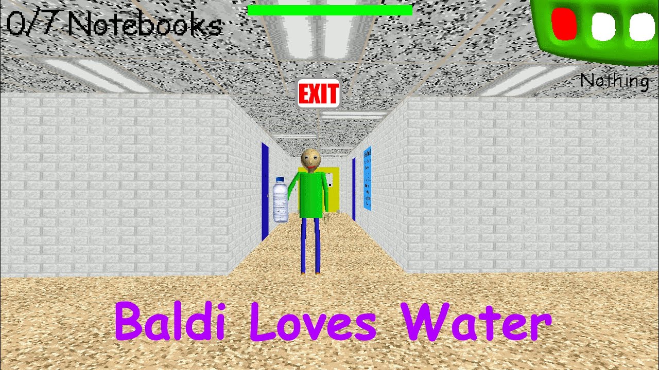 Baldi's Basics Modded - But Baldi Loves Water - V1.4.3 - YouTube