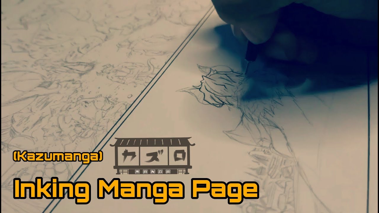 Inking Manga Page - YouTube