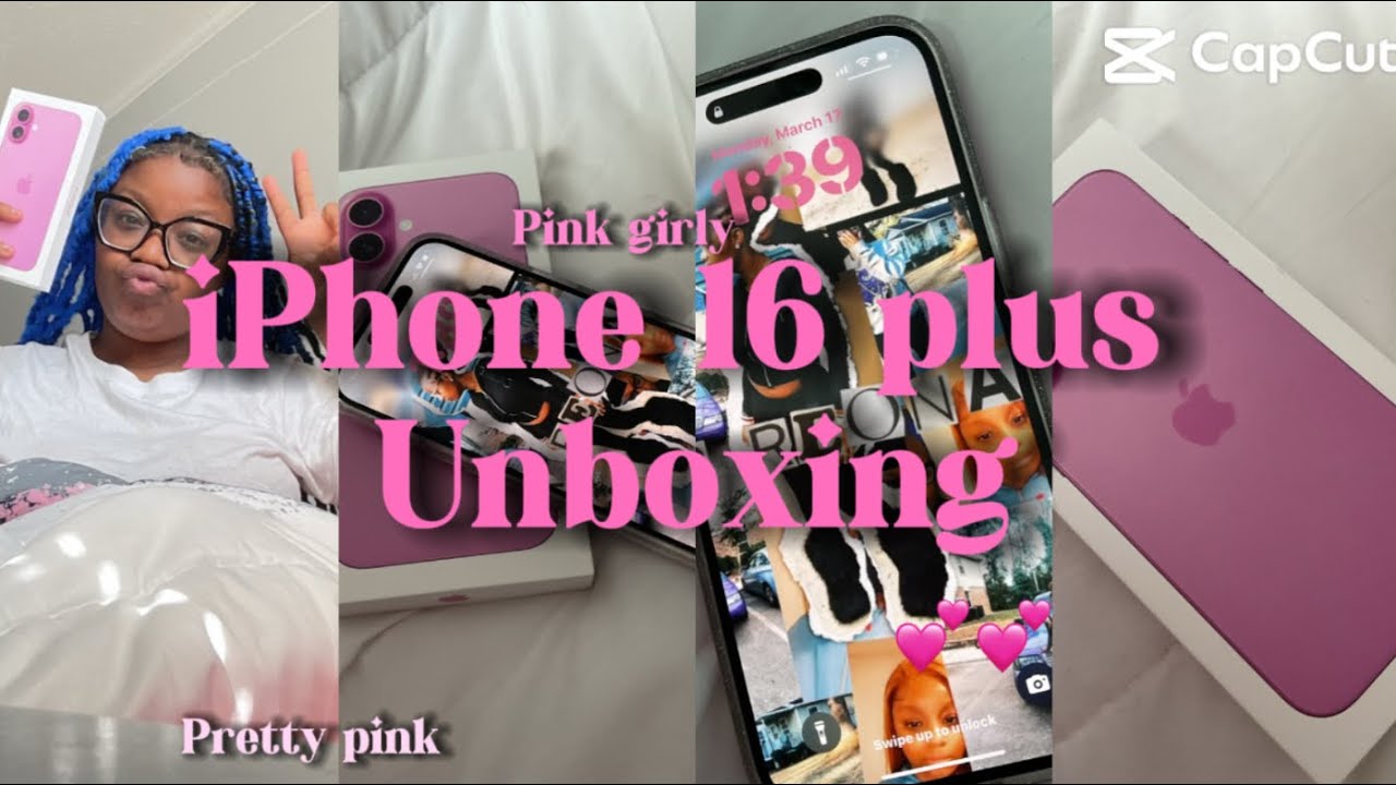 IPHONE 16 plus UNBOXING 🎀pink🎀+ what’s on my iPhone - YouTube