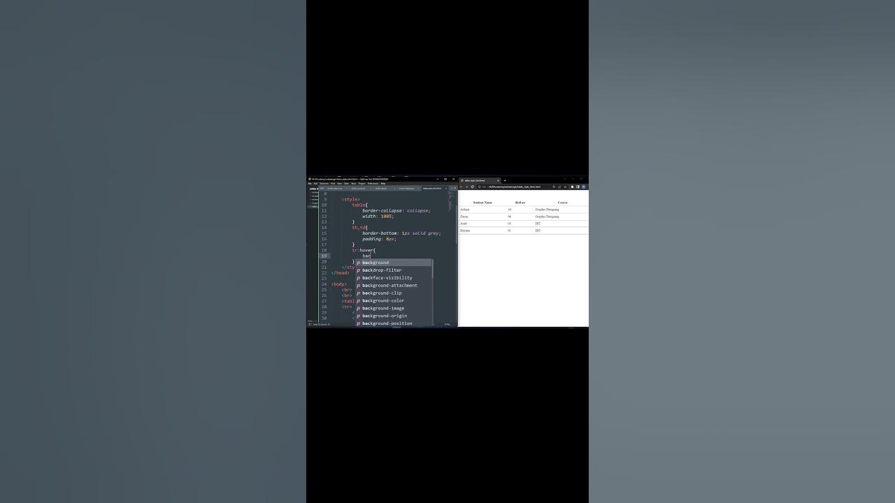 Styling Html Tables With Css Web Design Html And Css Tutorial Part2 Youtube