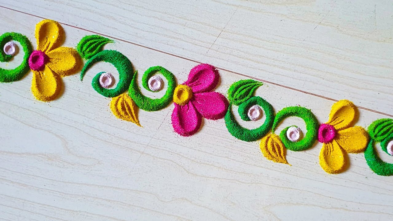 2 Border Rangoli Designs. Diwali Rangoli Designs. White Border Rangoli ...