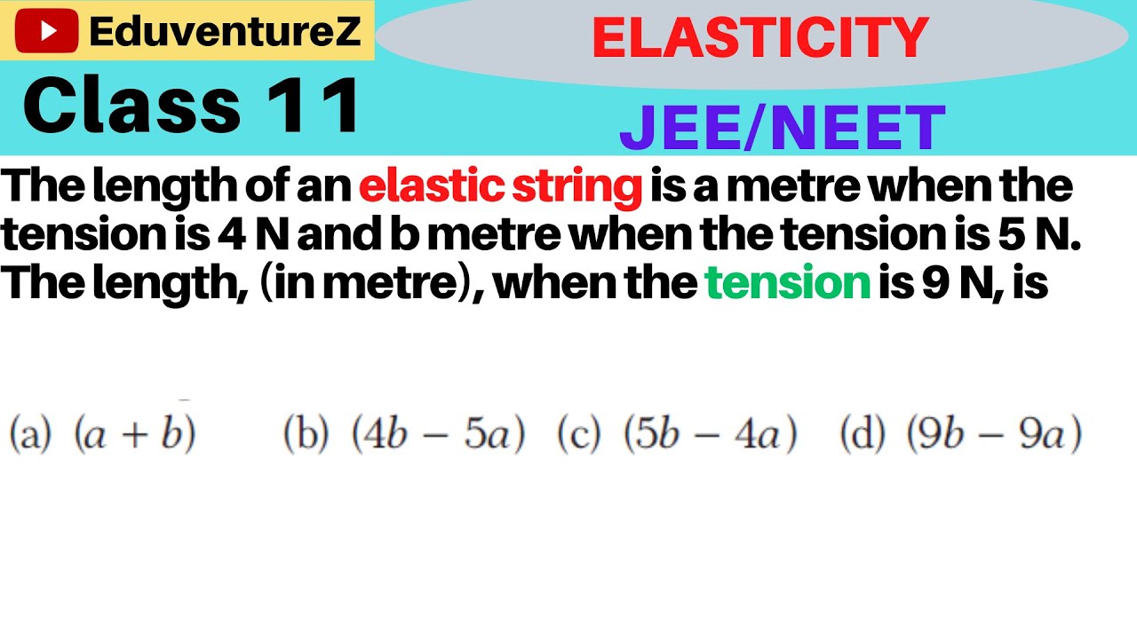 The length of an elastic string is a metre when thetension is 4 N and b ...
