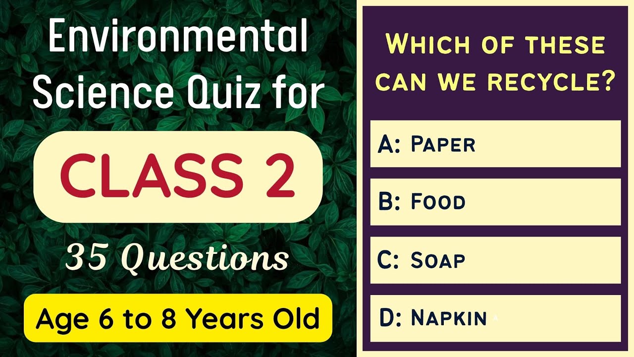 Environmental Science Quiz for Class 2 | 35 MCQs | 6–8 Years Old ...