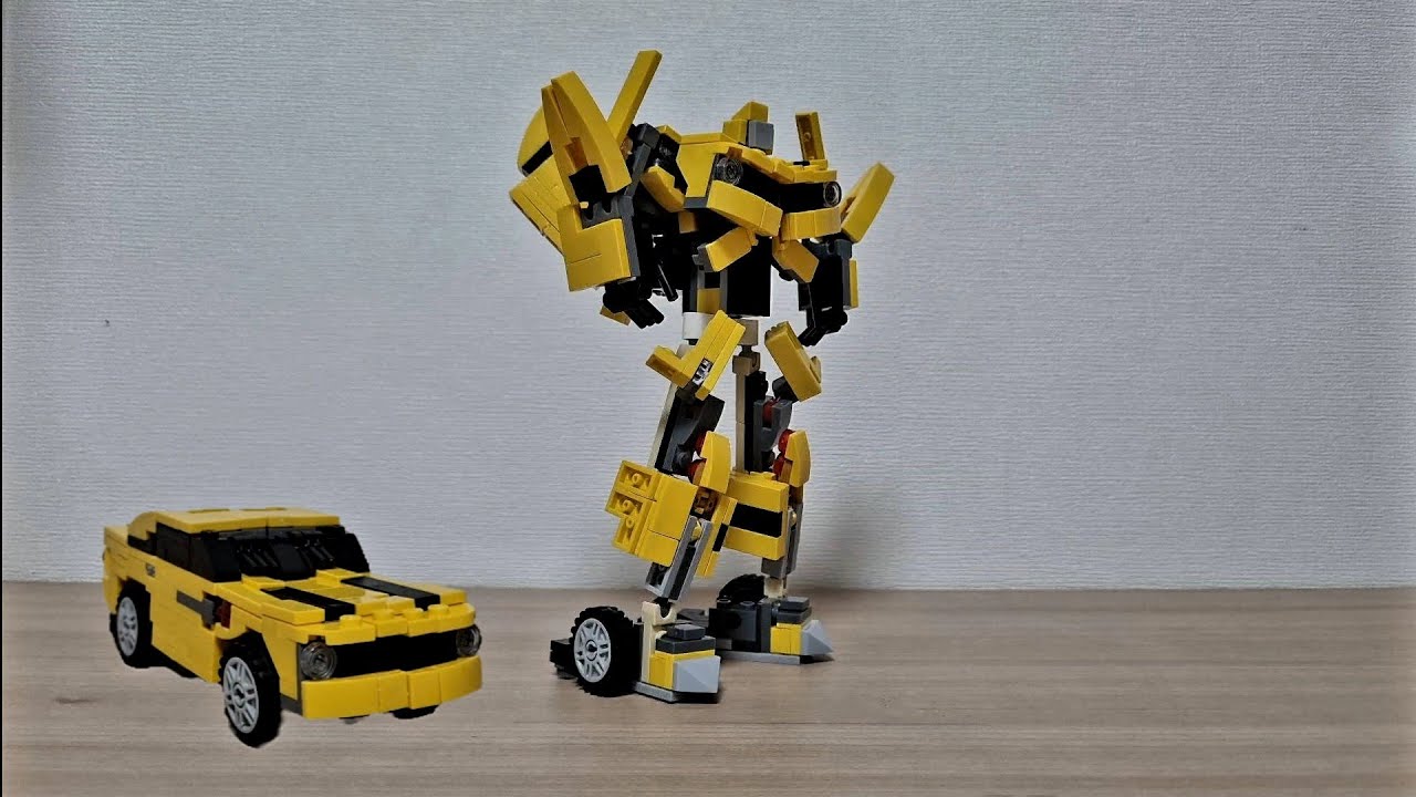 LEGO TRANSFORMERS BUMBLEBEE DOTM slow transformation - YouTube