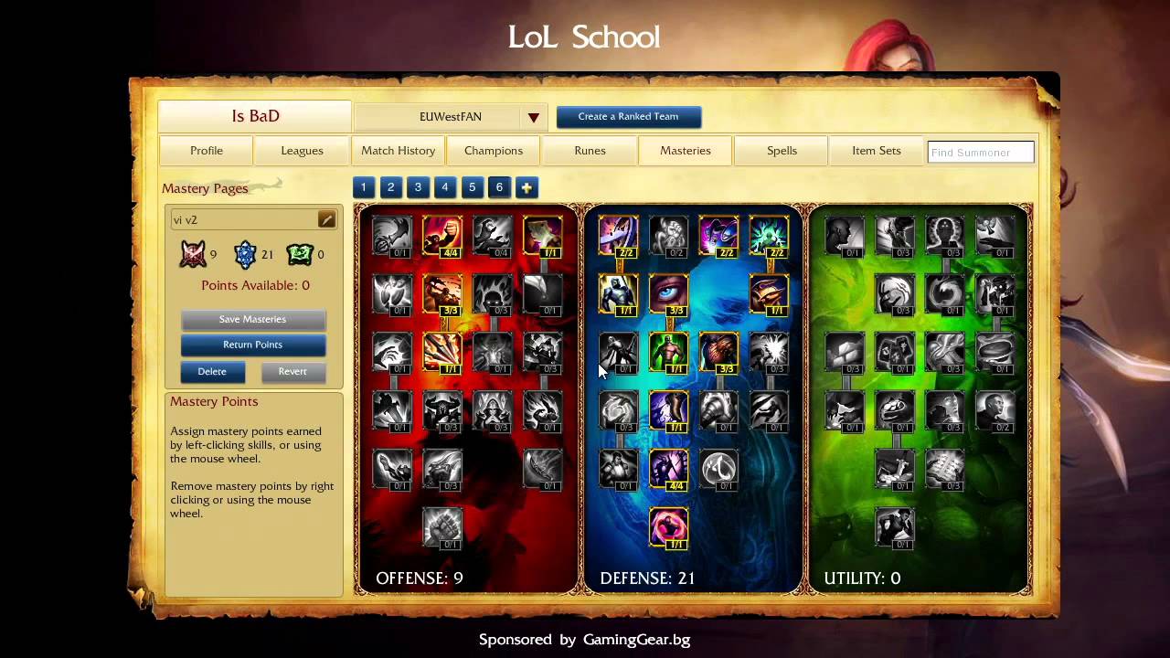 LoL school: Vi with Cavaradossi part 1 masteries and runes - YouTube