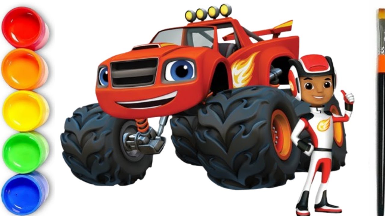 How to draw AJ, BLAZE and the Monster Machines | Drawing and Coloring ...