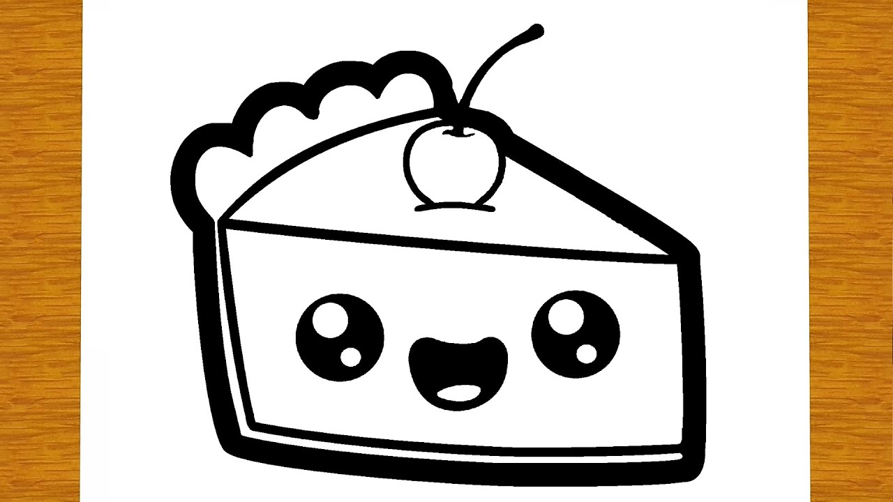 HOW TO DRAW A CUTE CAKE SLICE | Easy drawings - YouTube