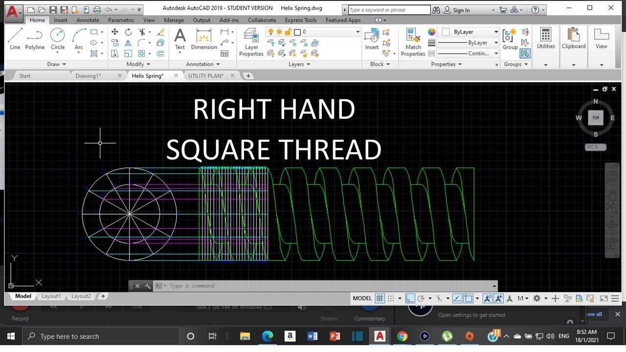 RIGHT HAND SQUARE THREAD - YouTube