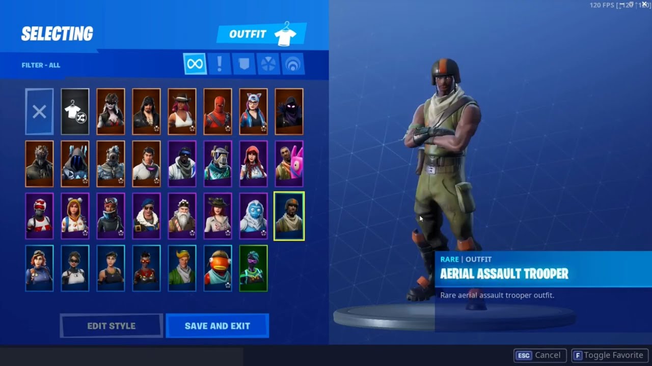 My OG Fortnite locker (Aerial Assault Trooper) - YouTube