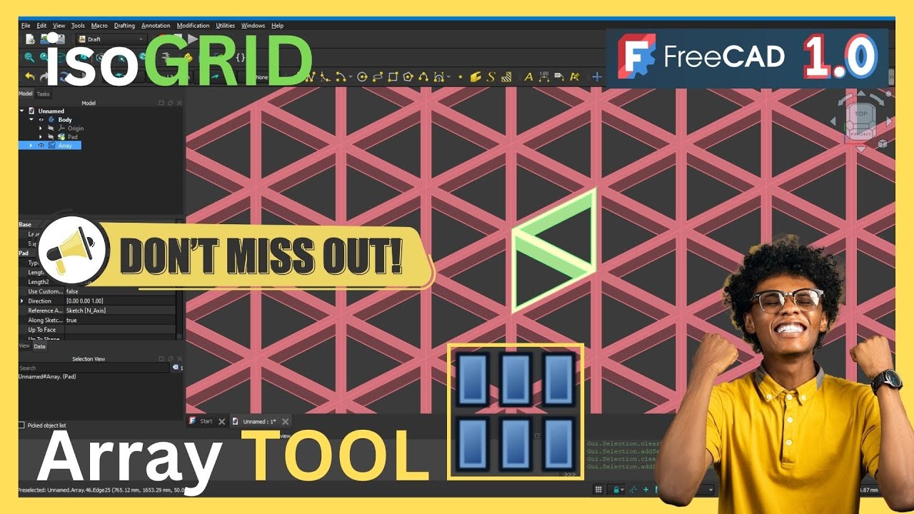 How to Create an Isogrid Structure in FreeCAD 1.0 - YouTube