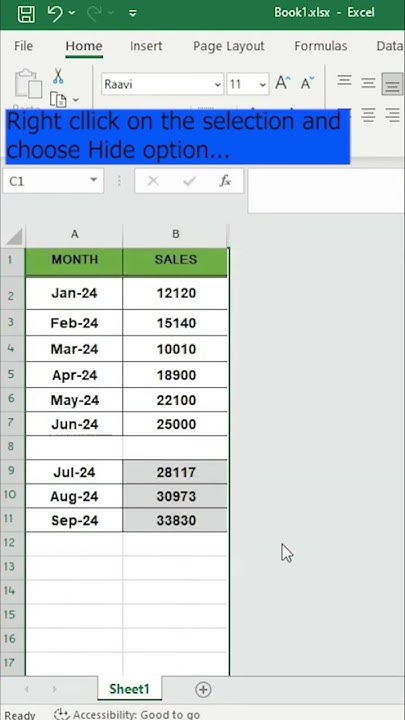 Hide Unused Rows Columns Cells In Excel Youtubeshorts Excel Computer Education