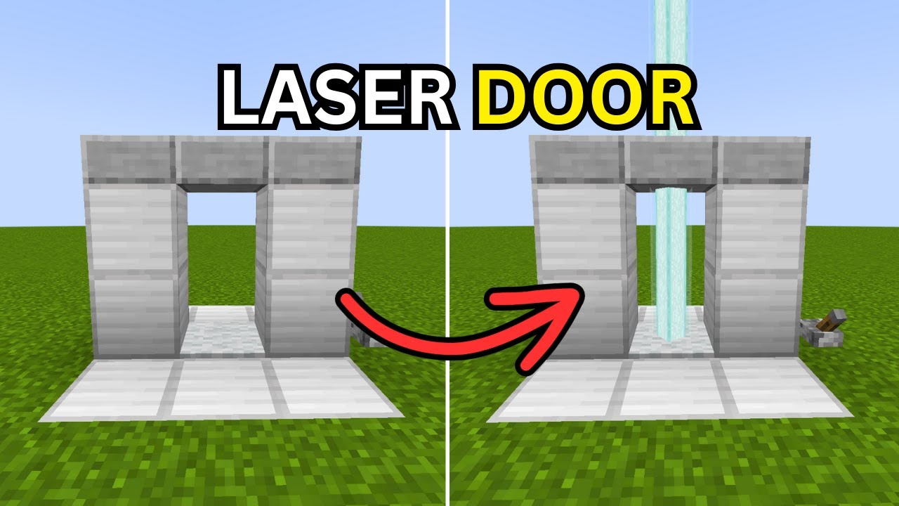 Minecraft Tutorial: How To Make a Laser Door - YouTube