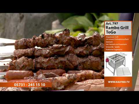 Rambo TOGO: Grill SET | Mini Rambo | Spießdreher | Grill mobil ...