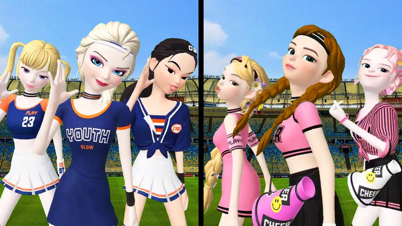 Disney Princess Cheerleading Competition. Elsa vs Anna? - YouTube