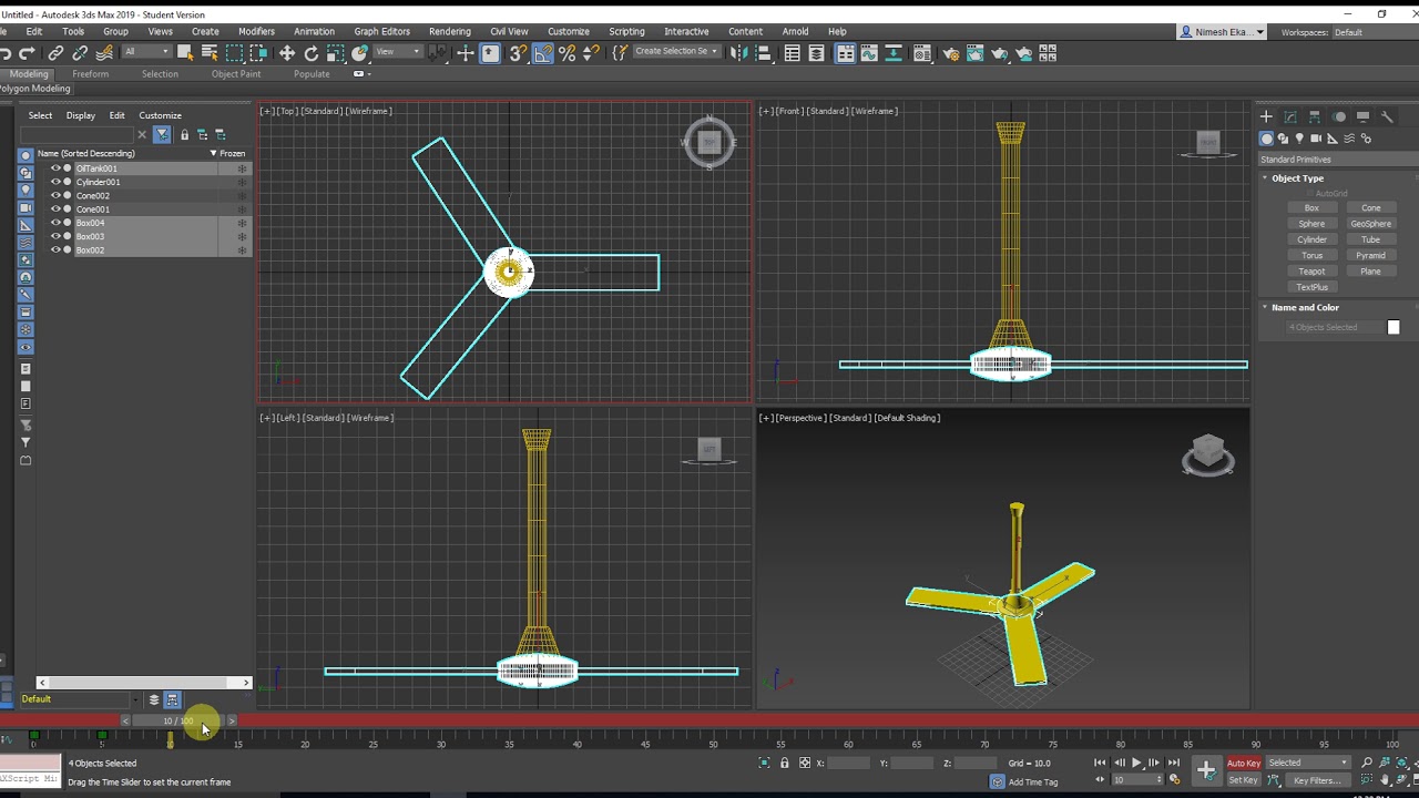 How to Animate a Ceiling Fan 3Ds Max - Step by Step Tutorial - YouTube