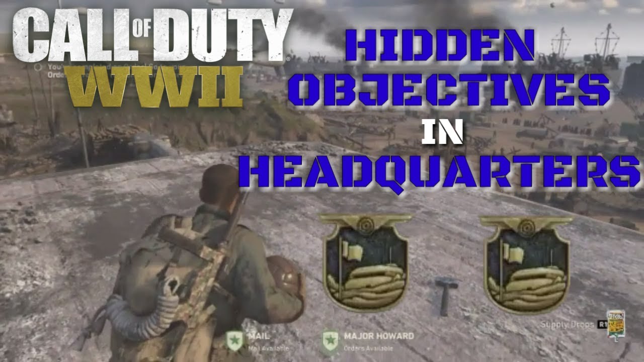 COD WW2 Multiplayer: Headquarters "HIDDEN OBJECTIVES" - YouTube