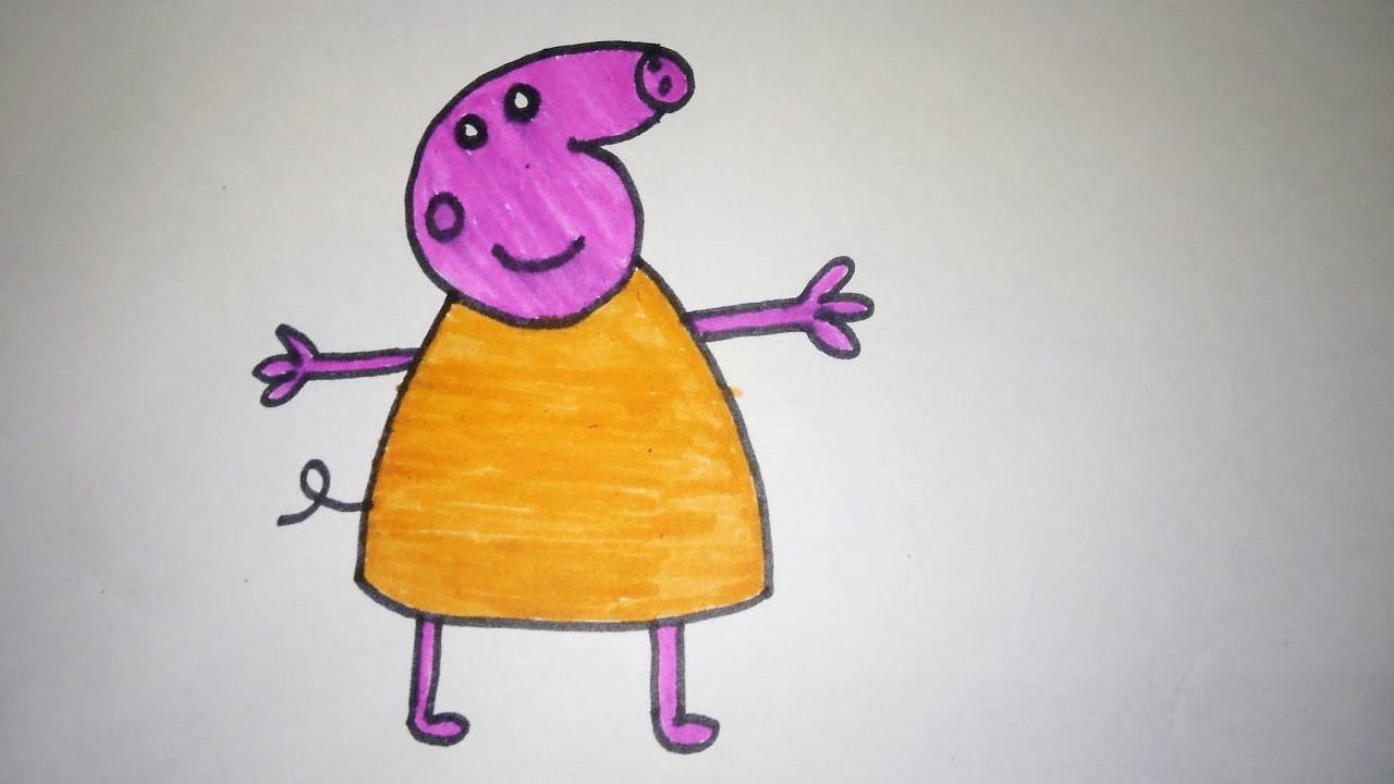 How to draw peppa pig/ peppa pog kaise bnaye/ easydrawing / easy Peppa ...