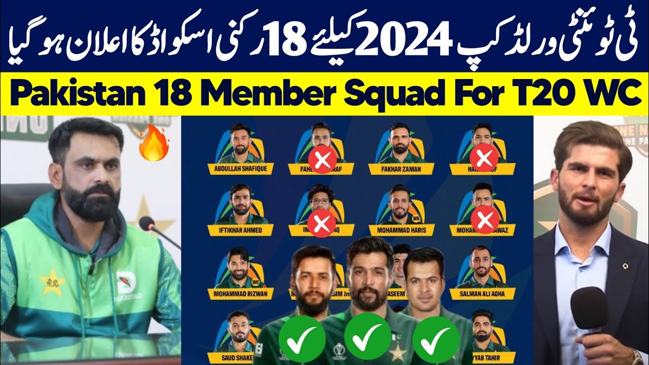 Pakistan Team 18 Member Full Squad For T20 WC 2023 || Changes in Pak ...